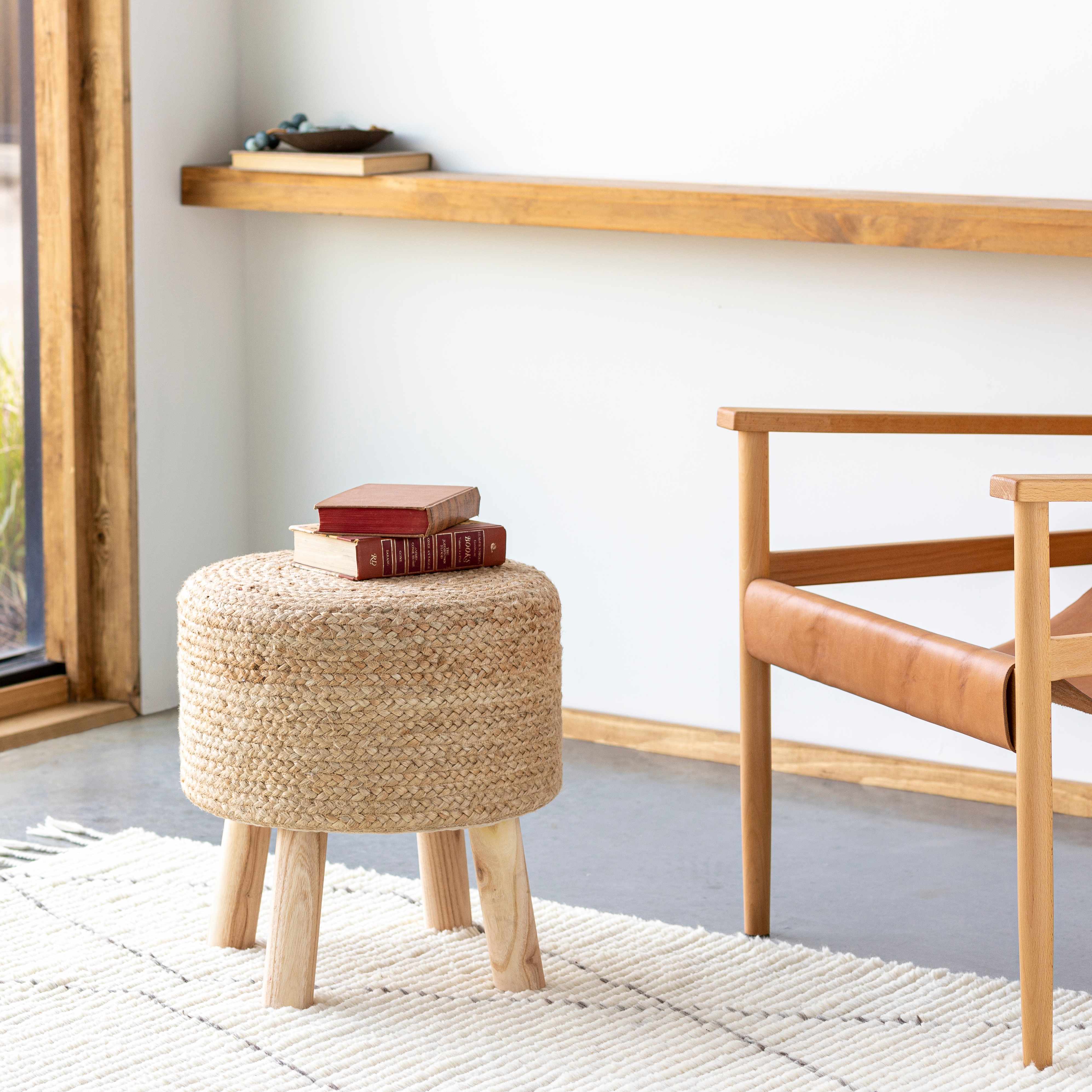 Tagaytay Natural Wood Stool Ottoman – Lumberjack Direct, LLC